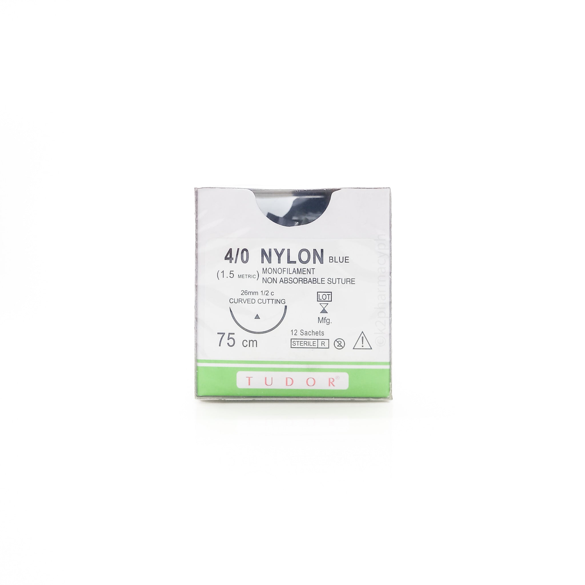 Tudor® Nylon Blue Monofilament Non Absorbable Suture 4/0 (1.5metric ...