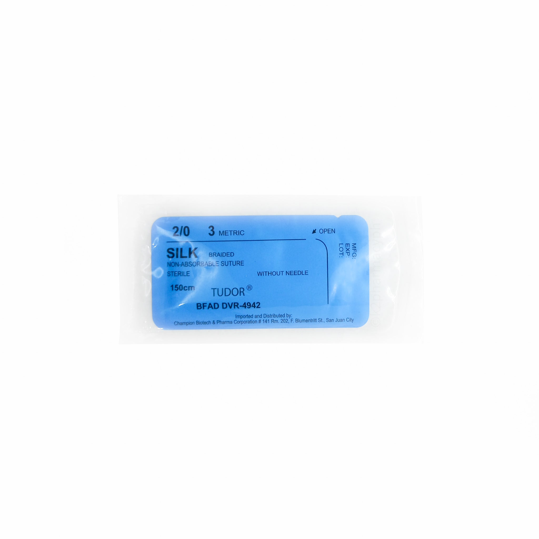 Tudor® Silk Braided Non-Absorbable Suture Sterile Without Needle 2/0 ...