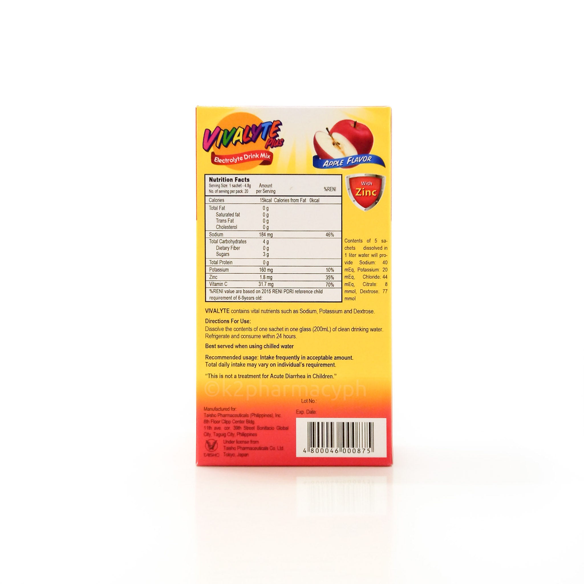 Vivalyte Plus with Zinc Sachets Apple Flavor