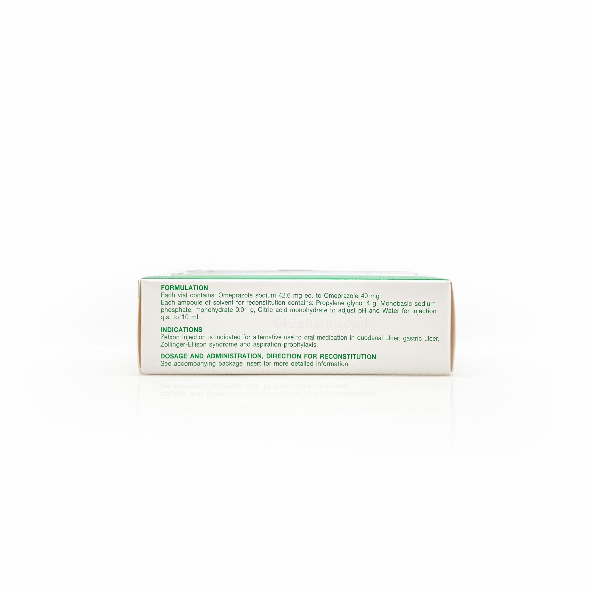 Zefxon Omeprazole 40mg Lyophilized Powder for Injection (I.V.) 1Vial ...