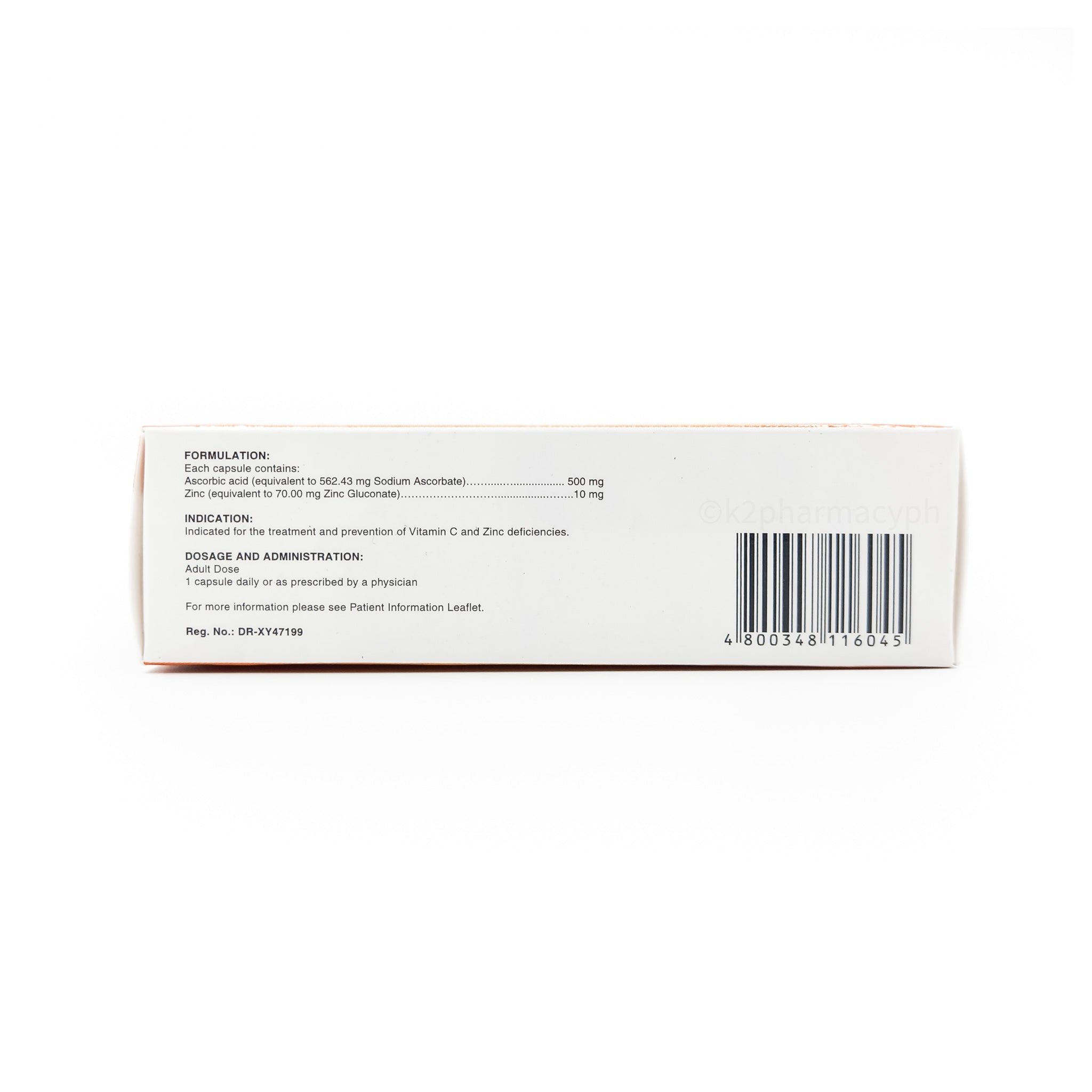 Zip-C Ascorbic Acid + Zinc 500mg/10mg Capsule
